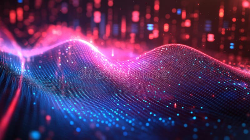 Digital Waveform, Bright Digital Waveform Showcasing Data Trends in ...