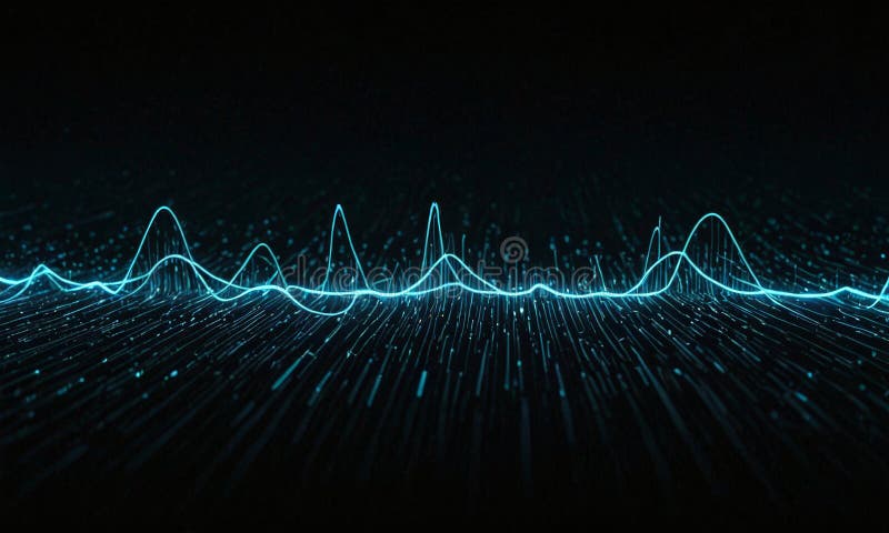 Digital Waveform with Gradient Blue and Green Colors, Creating Dynamic ...