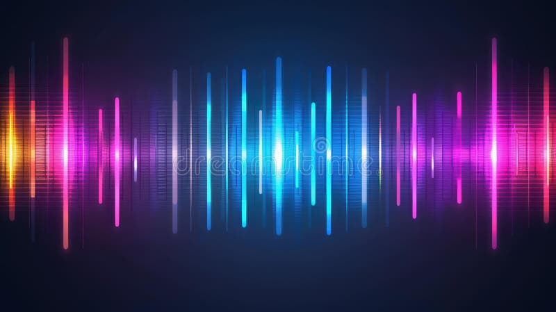 Digital Waveform Illustration of Vibrant Sound Wave Technology. Music ...