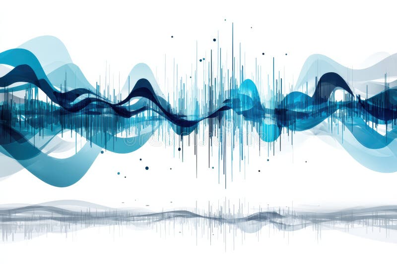 Digital Waveform Pulse Design in Blue Tones Over a Clean White ...