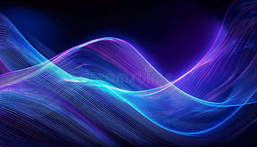 Digital Waveforms are in Blue and Purple Stock Illustration ...