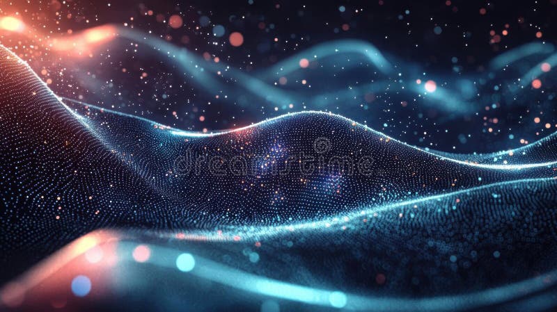 Digital Waveforms Flow, Showing Abstract Data Stream and Visual ...