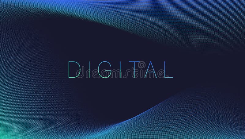 Digital Waves Abstract Background Stock Vector - Illustration of line ...