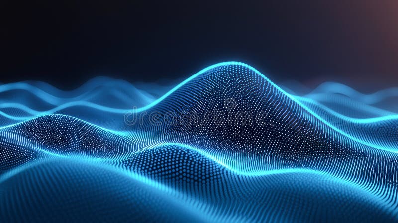 Digital Waves in Blue Tones Create a Mesmerizing Visual Effect ...