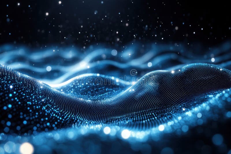 Digital Waves Created by Flowing Light Particles Under a Starry Night ...