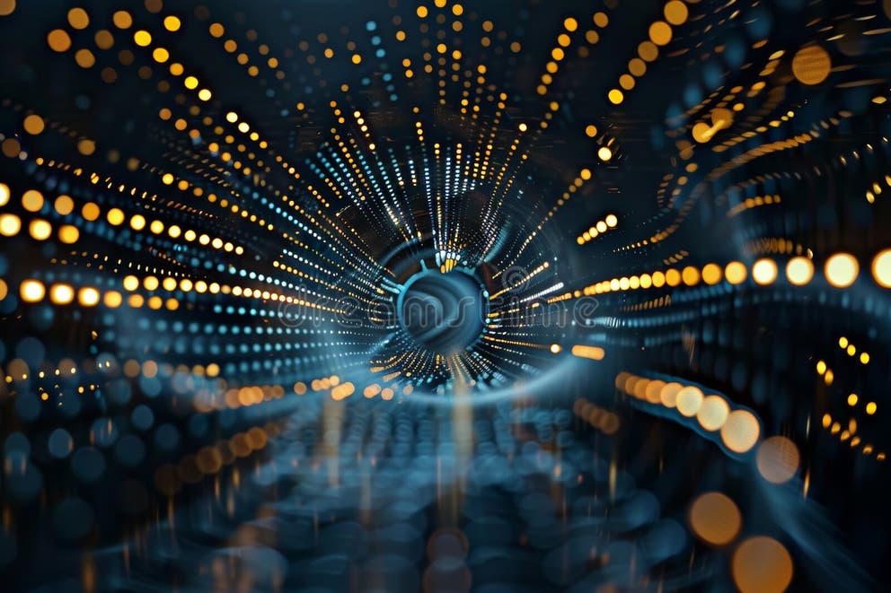 Digital Waves of Data Flowing through a Network Stock Illustration ...