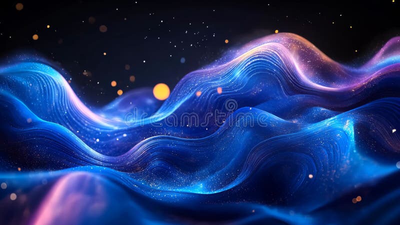 Digital Waves of Light and Color Flowing Seamlessly Create an Immersive ...