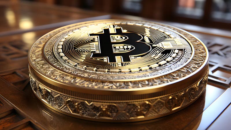 Digital Wealth Evolution: Cinematic View of Bitcoin Landscape Stock ...