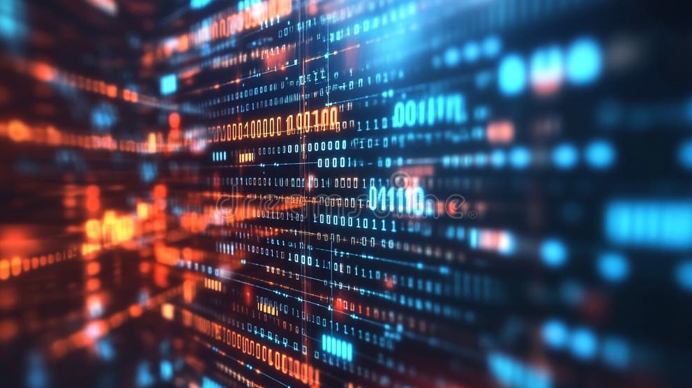 Digital Web Design with Binary Code and Futuristic Elements, Perfect ...