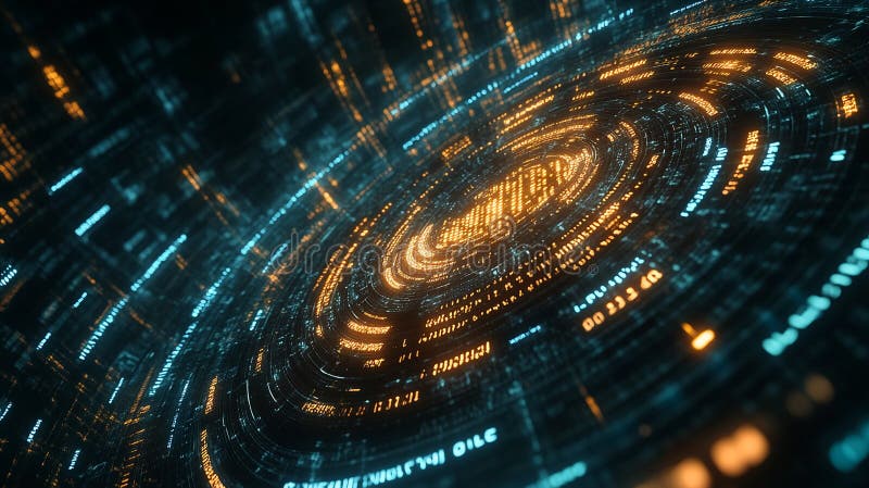 Digital Web Design with Binary Code and Futuristic Elements, Perfect for Software and ...