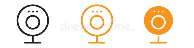 Digital Webcam Icon Set Online Communication Illustrations for ...