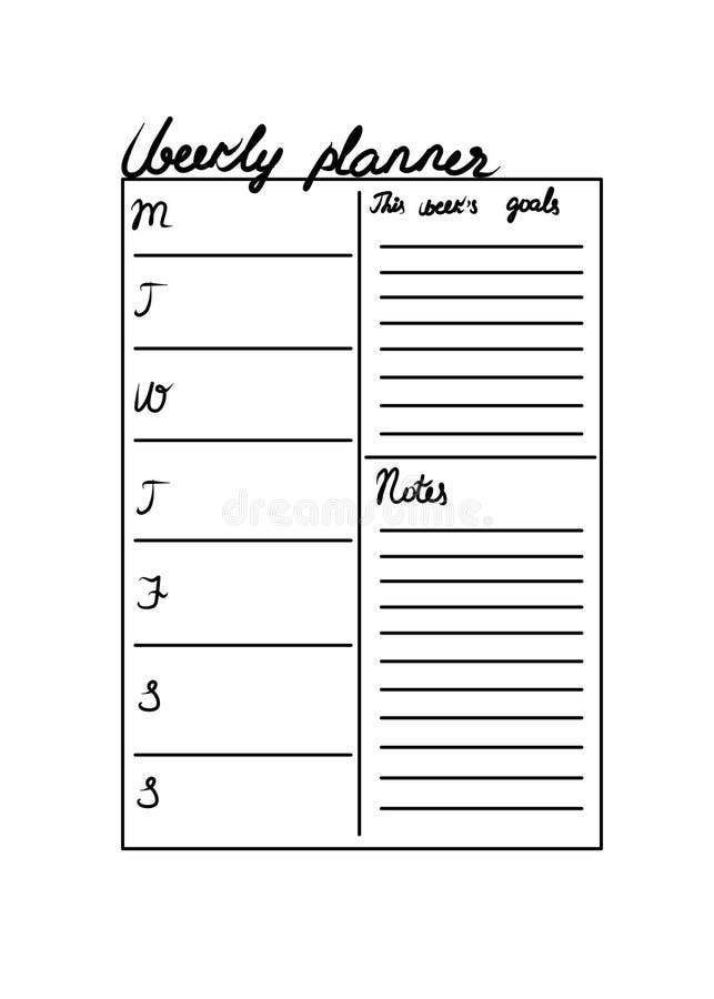 Digital Weekly Planner for Doing Business. Vector Digital Planner ...