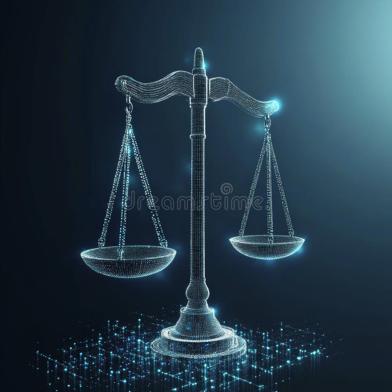 Digital Weighing Scales Symbolizing Justice and Equality Concepts Stock ...