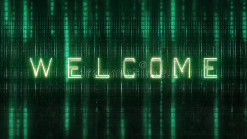 Digital Welcome Text on Binary Code Background Stock Footage - Video of ...