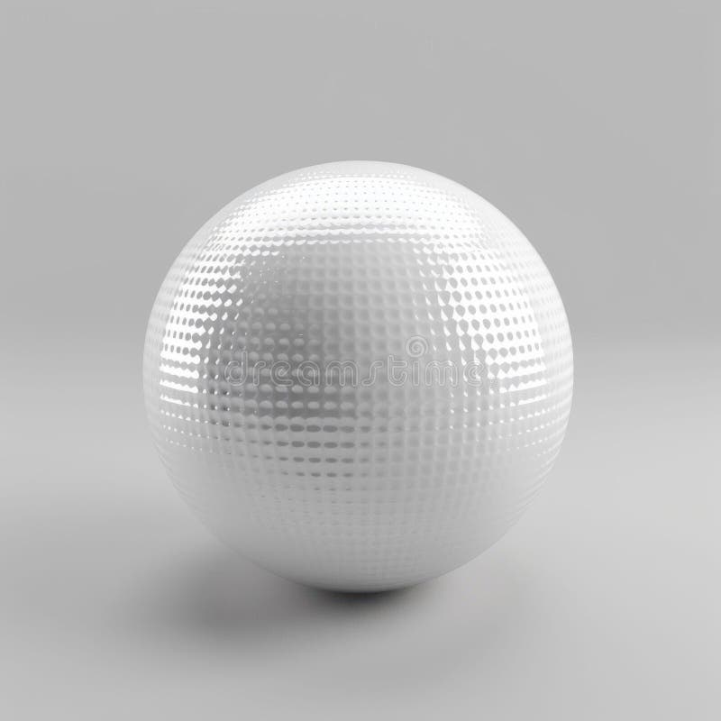 Digital White 3D Ball on Reflective Surface. Generative Ai Stock ...