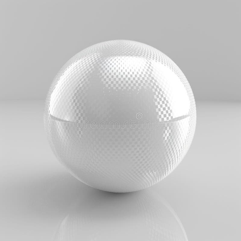 Digital White 3D Ball on Reflective Surface. Generative Ai Stock ...