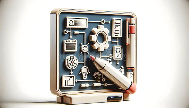 Digital Whiteboard Icon Concept As a Digital Whiteboard with Virtual ...