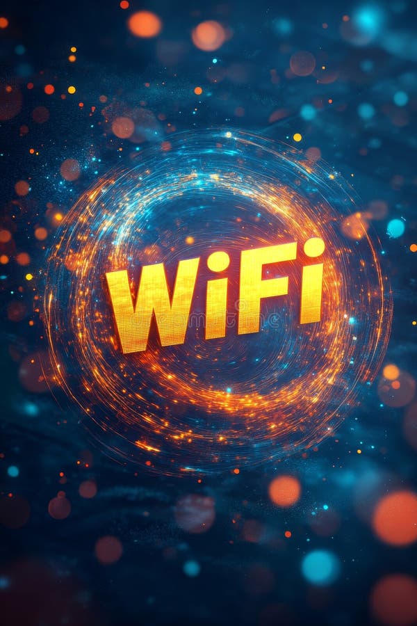 Digital Wi-Fi Symbol Blazing Fast Internet Connectivity Visualization ...