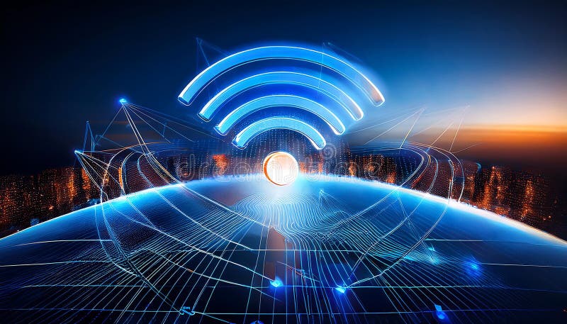 Digital Wifi Wireless Network Connection Technology Concept Icon Stock ... Digital Wifi Wireless Network Connection Technology Concept Icon Stock ...