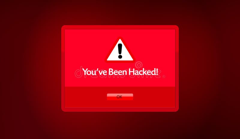 Digital Window with Warning Message. You Have Been Hacked User ...