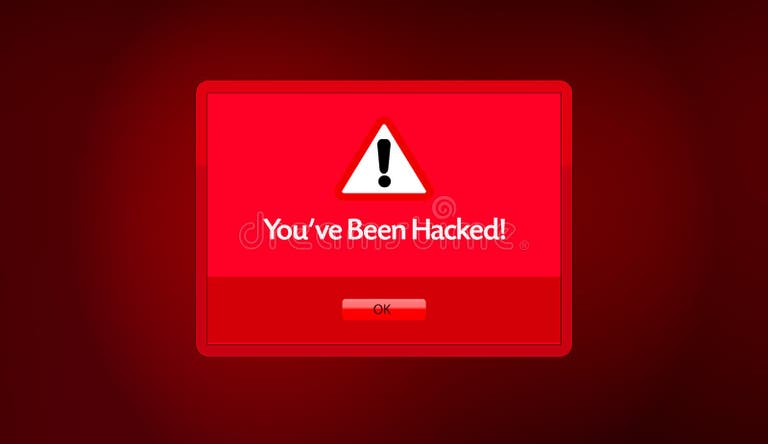 Digital Window with Warning Message. You Have Been Hacked User ...