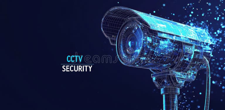 Digital Wireframe of a Cctv Camera Representing Modern Security ...
