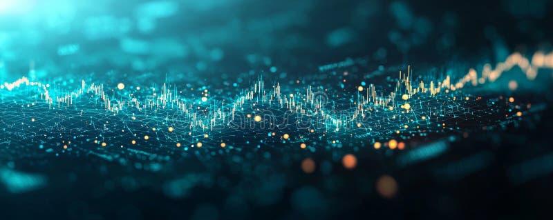 Digital Wireframe Graph with Fluctuating Data Points Background Stock ...