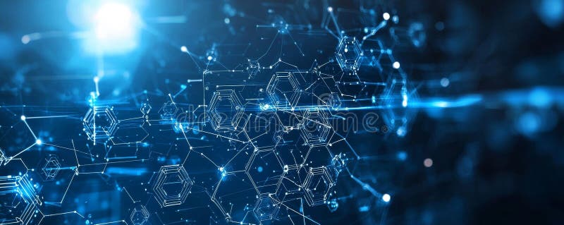 Digital Wireframe Representation of Medical Tools on a Blue Background ...