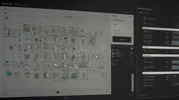 Digital Wireframe UI UX Design Concept on Screen Stock Illustration ...