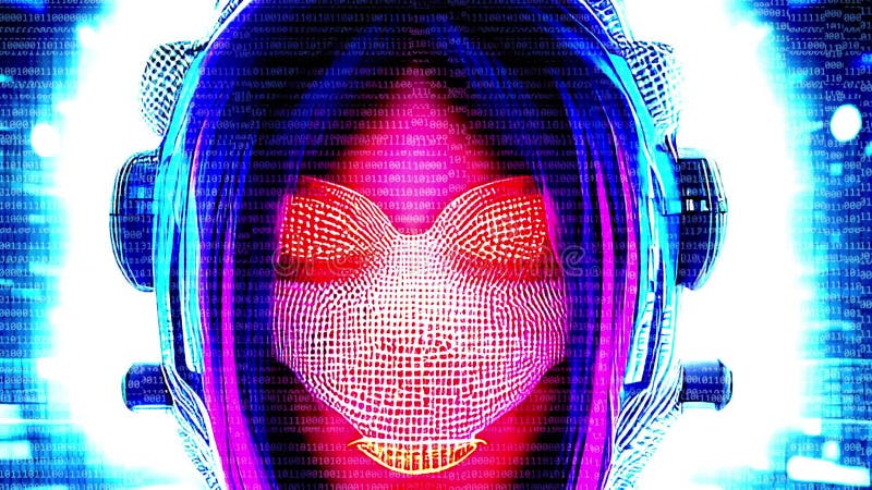 Digital Woman Cyborg Sci-fi Animation of the Digital World Stock ...