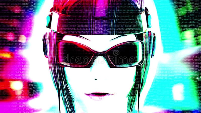 Digital Woman Cyborg Sci-fi Animation of the Digital World Stock ...