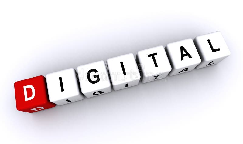 Digital Word Block on White Stock Image - Image of services ...