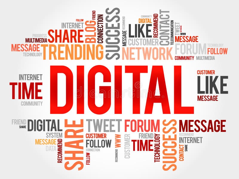 Digital word cloud stock illustration. Illustration of hand - 199187251