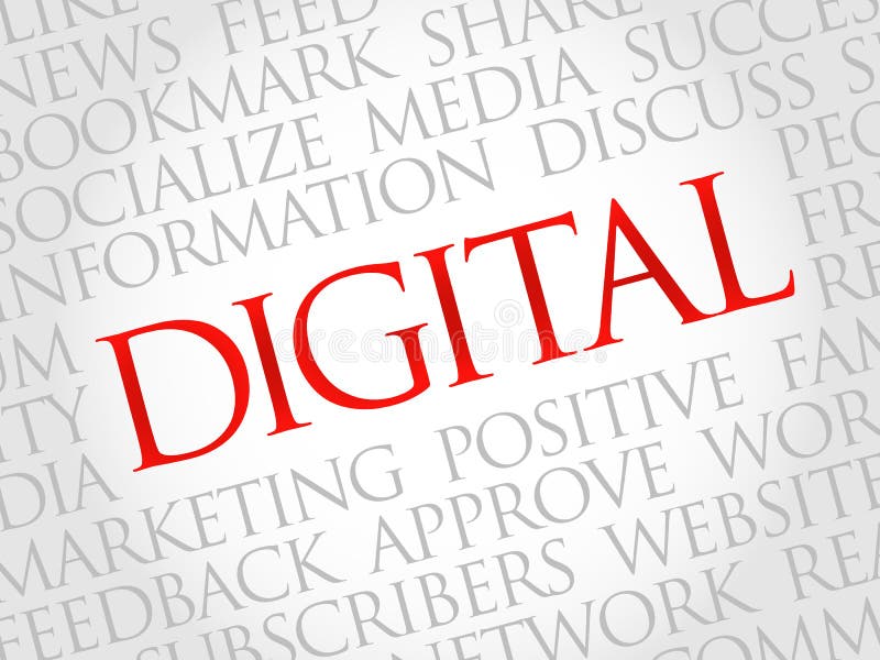 Digital word cloud stock illustration. Illustration of advertising ...