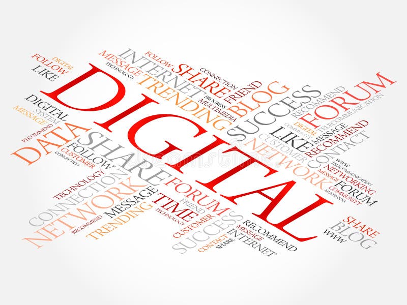 Digital word cloud stock illustration. Illustration of direct - 199388447