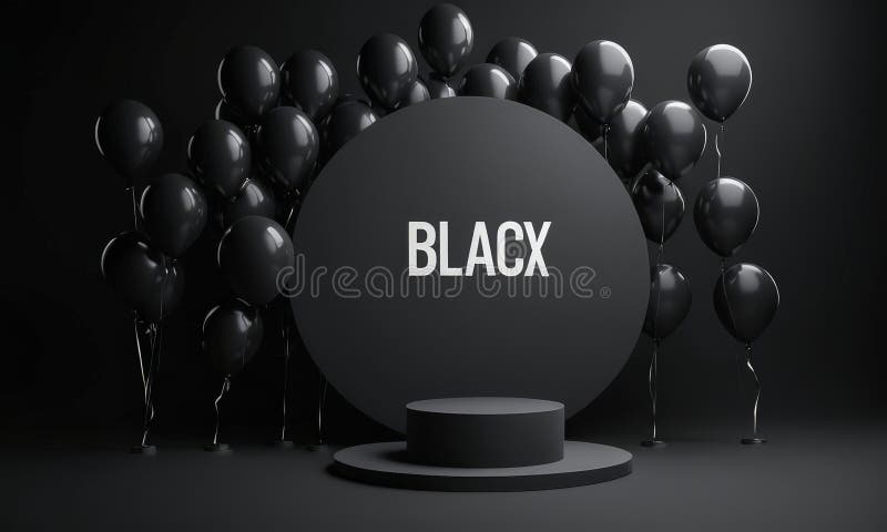 Black Balloons with the Word on Them Stock Illustration - Illustration ...