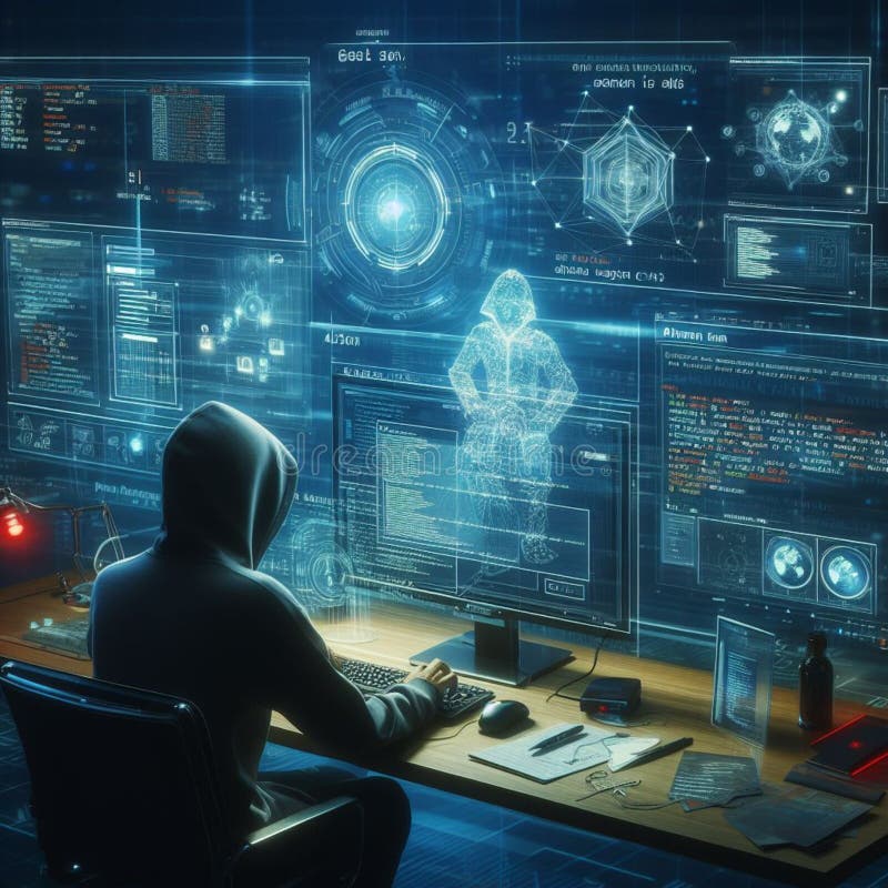 Digital Work in Future with Ai Graphic Stock Illustration ...