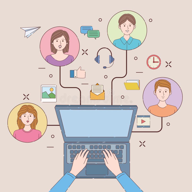 Digital work with network stock vector. Illustration of online - 231225764