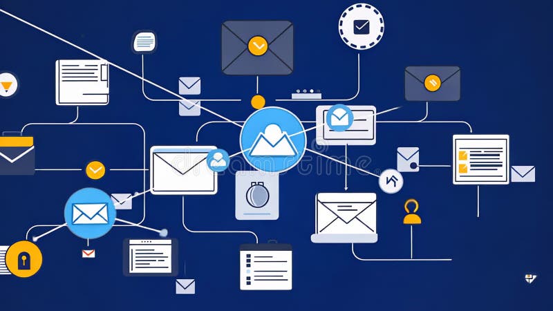 Digital Workflow Animation Showing Automated Business Processes Stock ...