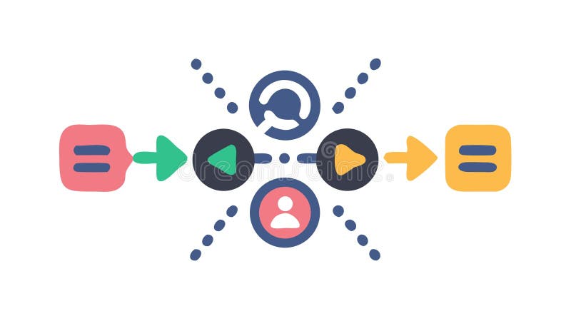 Digital Workflow Data Connections, Flowchart Icon, Vector Design ...