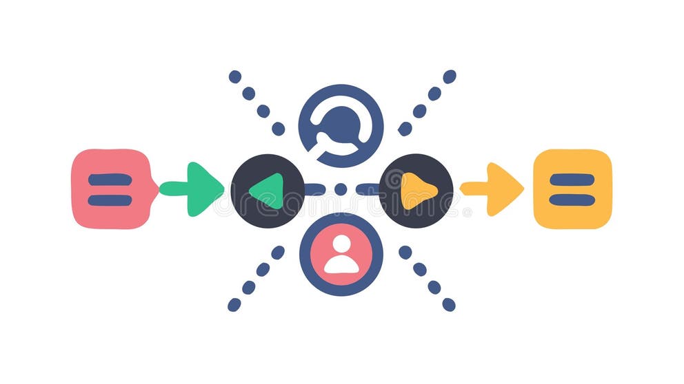 Digital Workflow Data Connections, Flowchart Icon, Vector Design ...