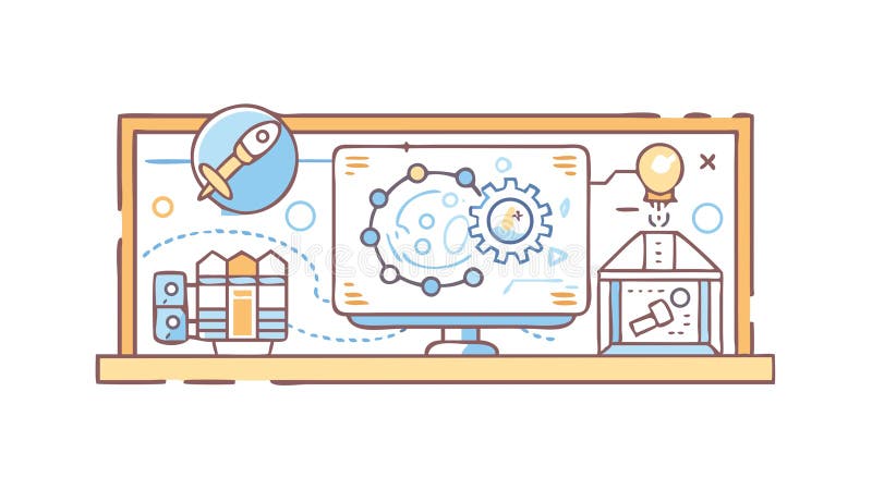 Digital Workflow and Data Processing, Computer Systems, Vector Design Generative AI Stock Vector ...