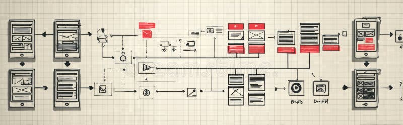 Digital Workflow Diagram Showcasing User Experience Design Process for ...