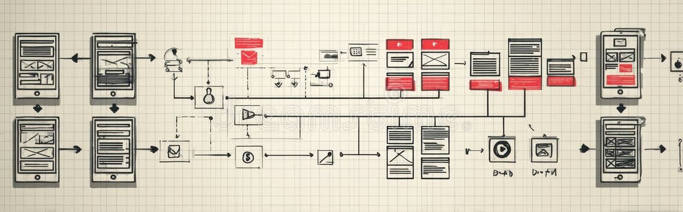 Digital Workflow Diagram Showcasing User Experience Design Process for ...