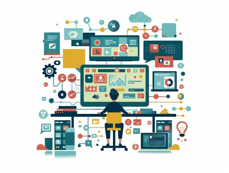 Digital Workflow and Productivity Concept Stock Image - Image of ...