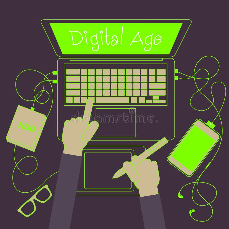 Digital working stock illustration. Illustration of digital - 41112056
