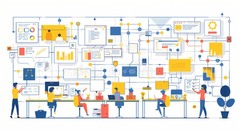 Digital Workplace, an Illustration of a Technology-driven Team ...