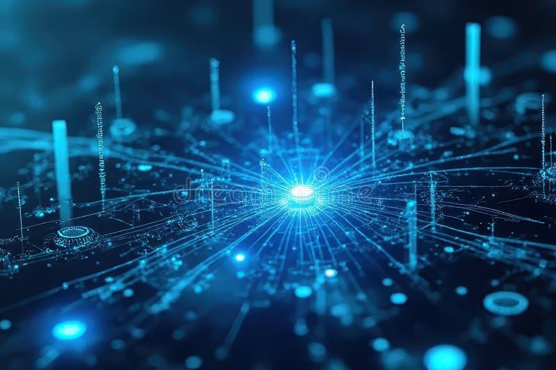 Digital Workplace Tech Evolution Stock Illustration - Illustration of ...