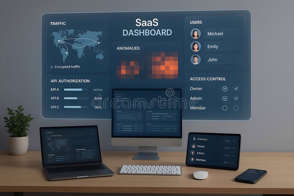 Digital Workplace Visualization a Modern Saas Dashboard Showcasing Real Time Data Analytics and ...