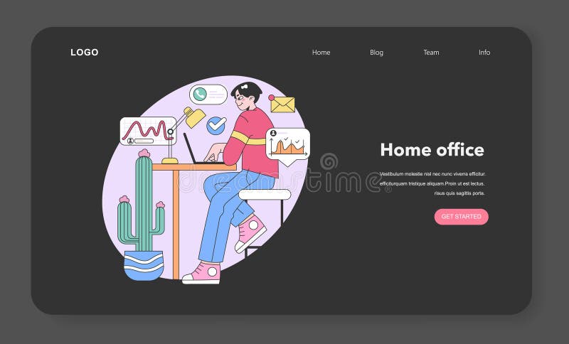 Digital Workspace Concept. Efficient Work Routine. Flat Vector ...